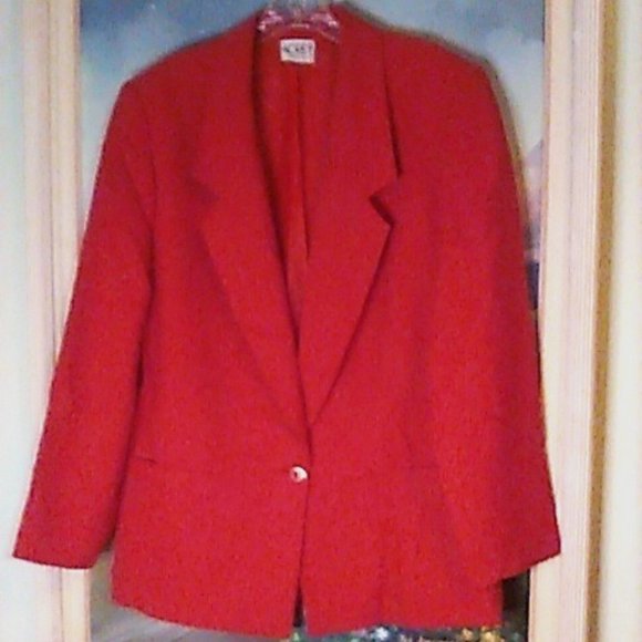 Koret | Jackets & Coats | Blazer Koret Red Size 8 Vintage Lined Office ...